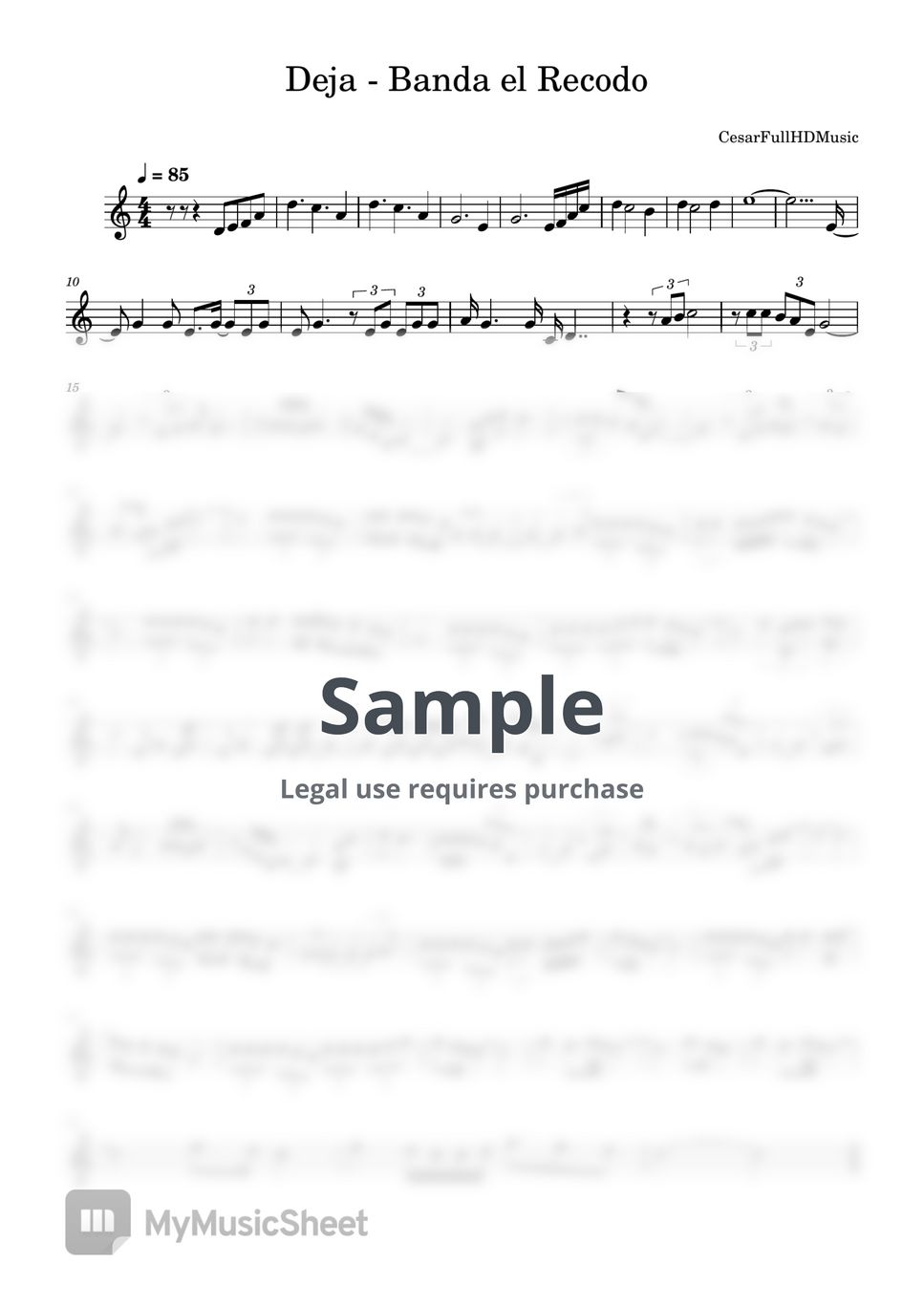 Banda el Recodo - Deja Sheets