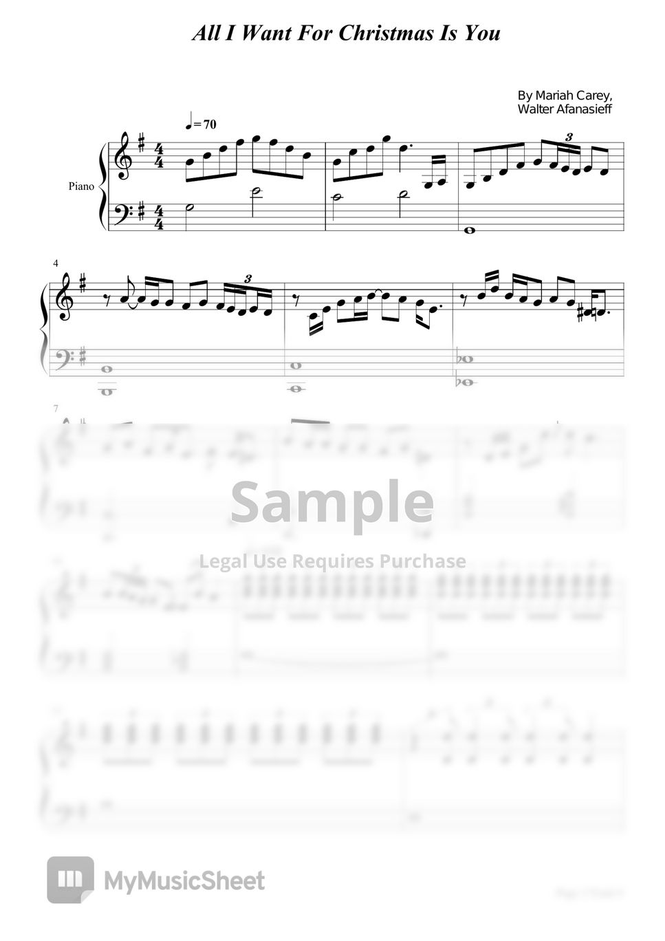 Mariah Carey, Walter Afanasieff - All I Want For Christmas Is You (All ...