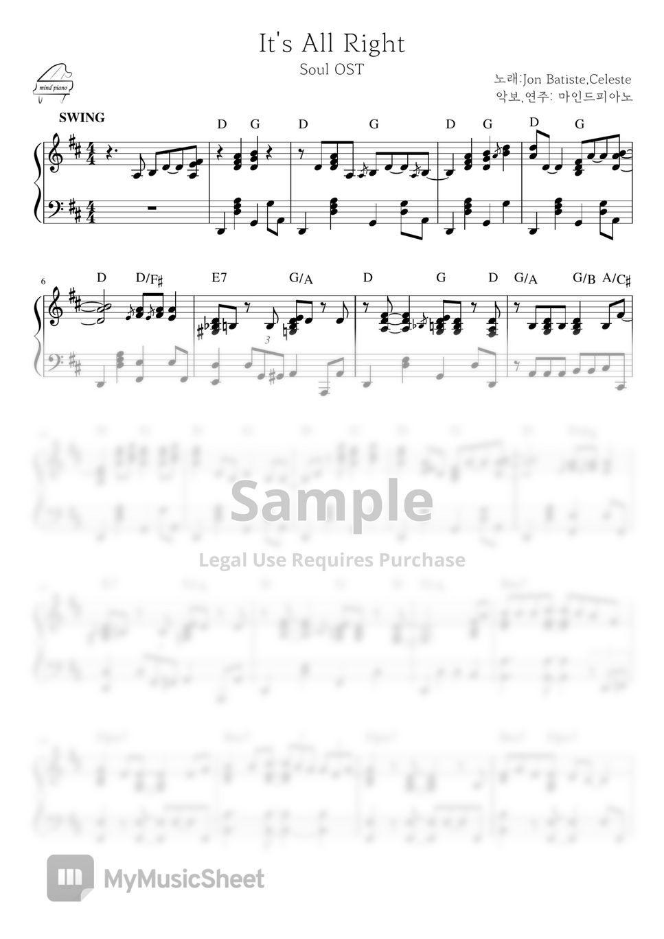 Disney Ost Swing Jazz Its All Right Soul Ost Blad By Mind Piano