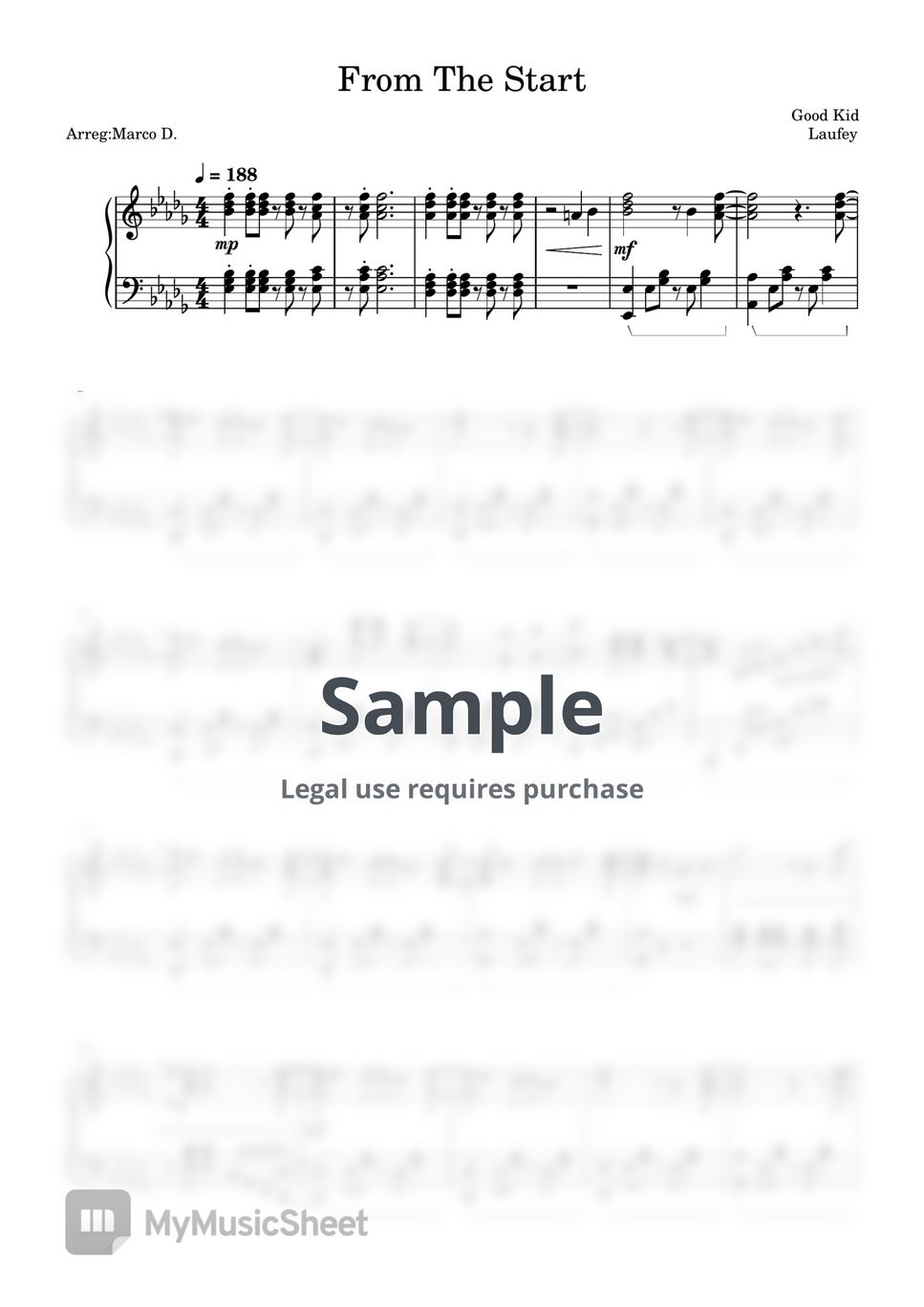 Good Kid - From The Start Sheet Music by Marco D.