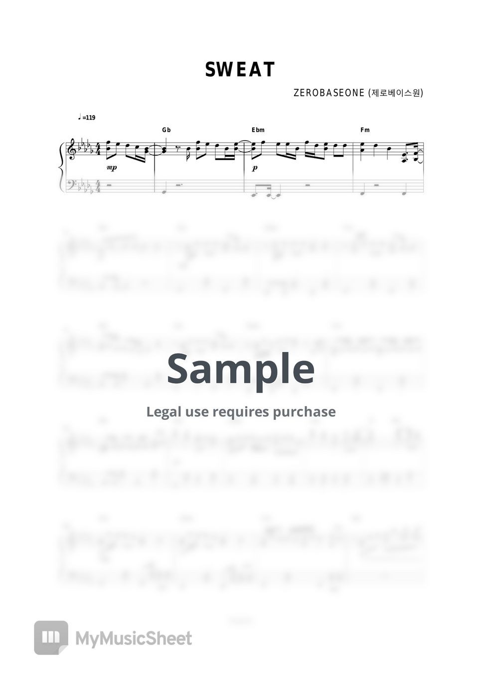 ZEROBASEONE (제로베이스원) - SWEAT Sheet Music by Dopiano