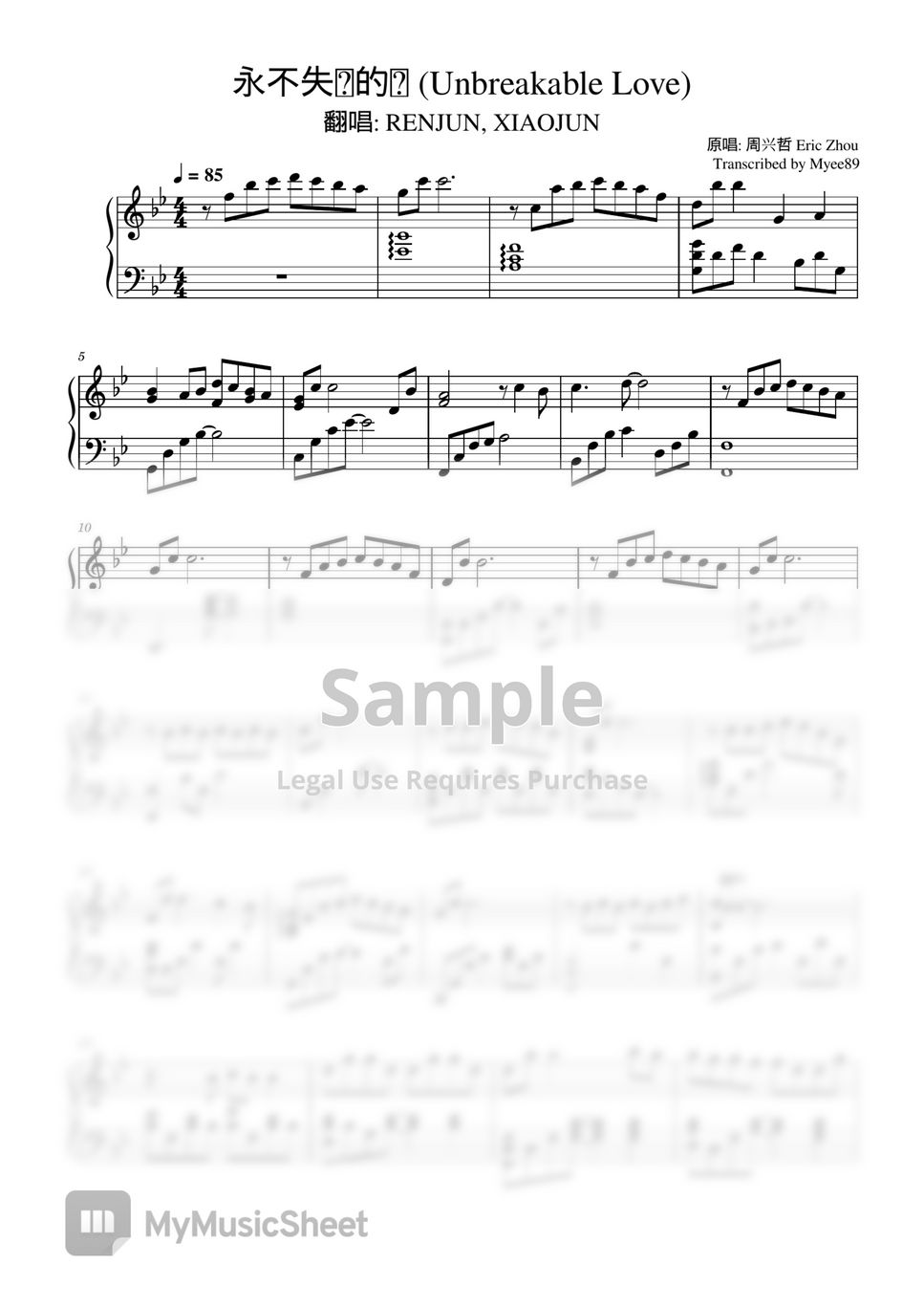 Original: Eric Chou - Unbreakable Love Sheet Music by Myee89