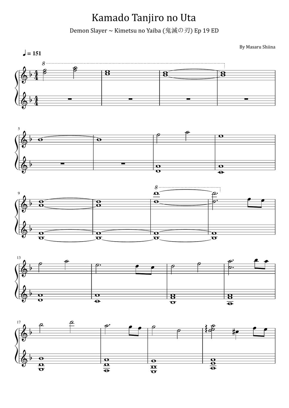 Masaru Shiina - Kamado Tanjiro No Uta (Demon Slayer Ep 19 ED OST (Fonzi M + Improvised) (Hard ...