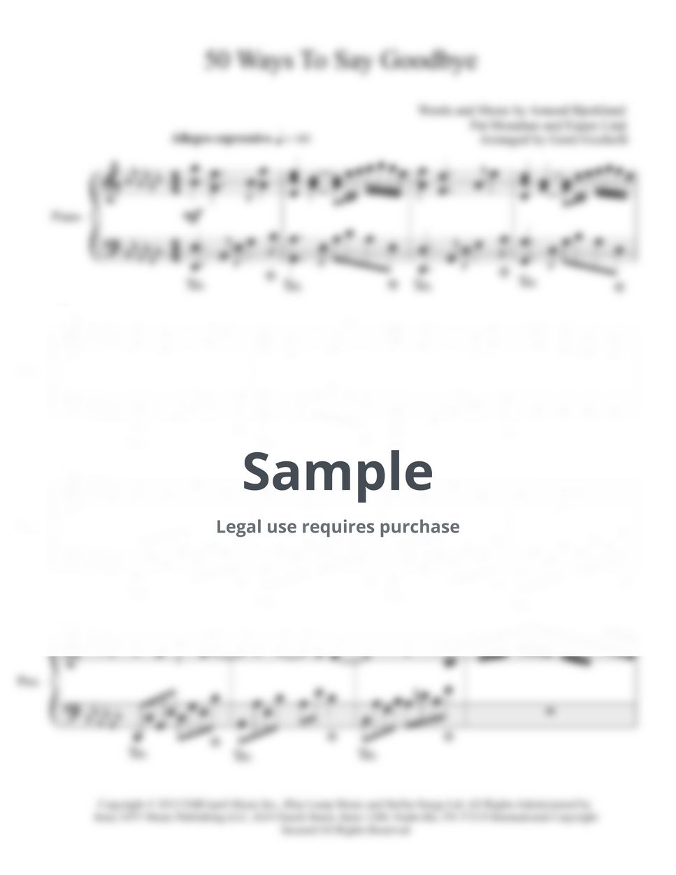 Train - 50 Ways To Say Goodbye Sheets by Genti Guxholli