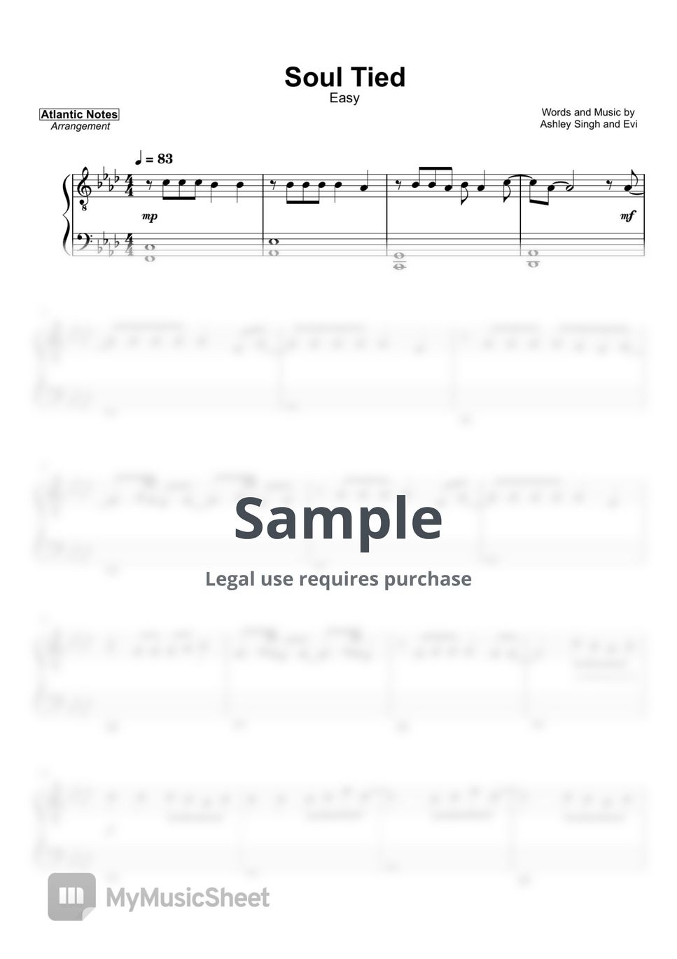 Ashley Singh - Soul Tied Sheet Music by Atlantic Notes