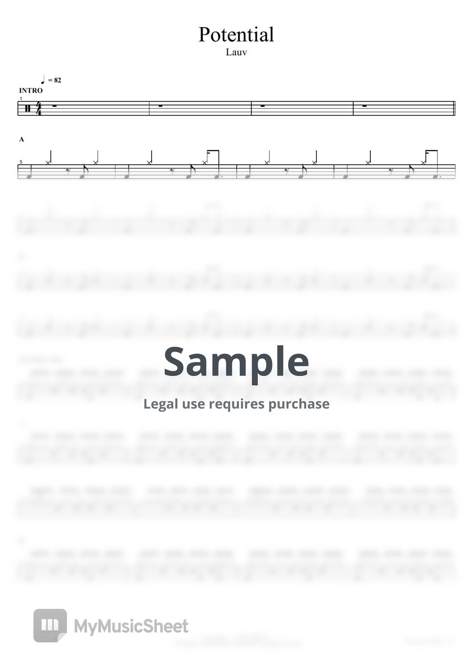 Lauv - Potential Sheet Music by copydrum