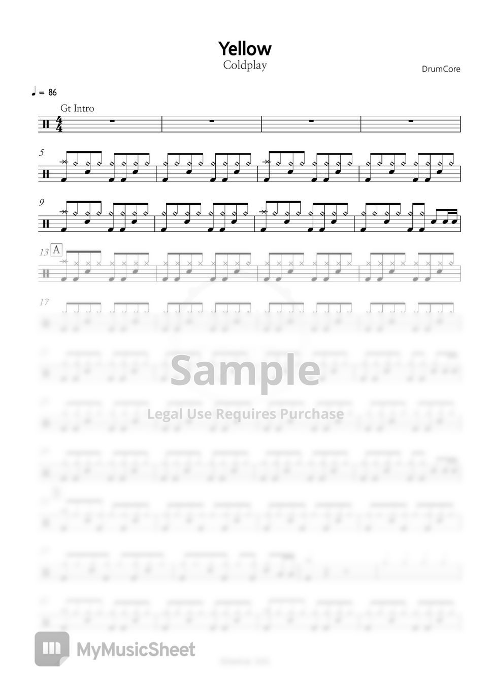 Coldplay - Yellow Hoja by DrumCore