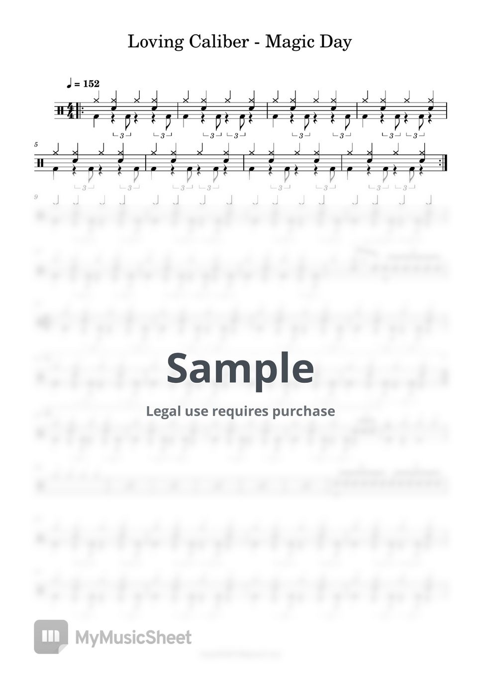 Loving Caliber - Magic Day Sheets by 晨曦音樂工作室 爵士鼓 鼓譜 Drumtab