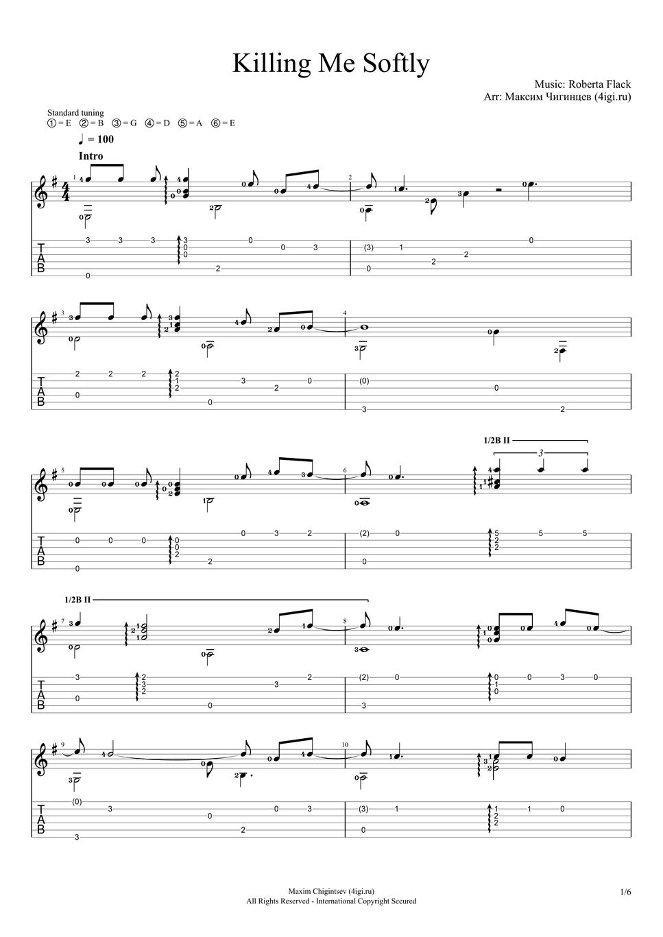 Killing me softly Hoja