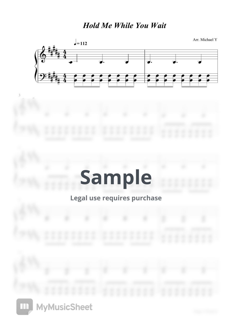 Lewis Capaldi - Hold Me While You Wait (Lewis Capaldi) Sheets by Yilun