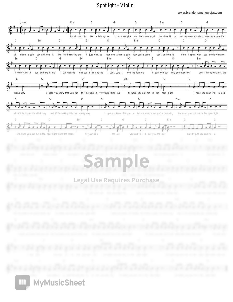 Spotlight Lil Peep - Violin Bản nhạc