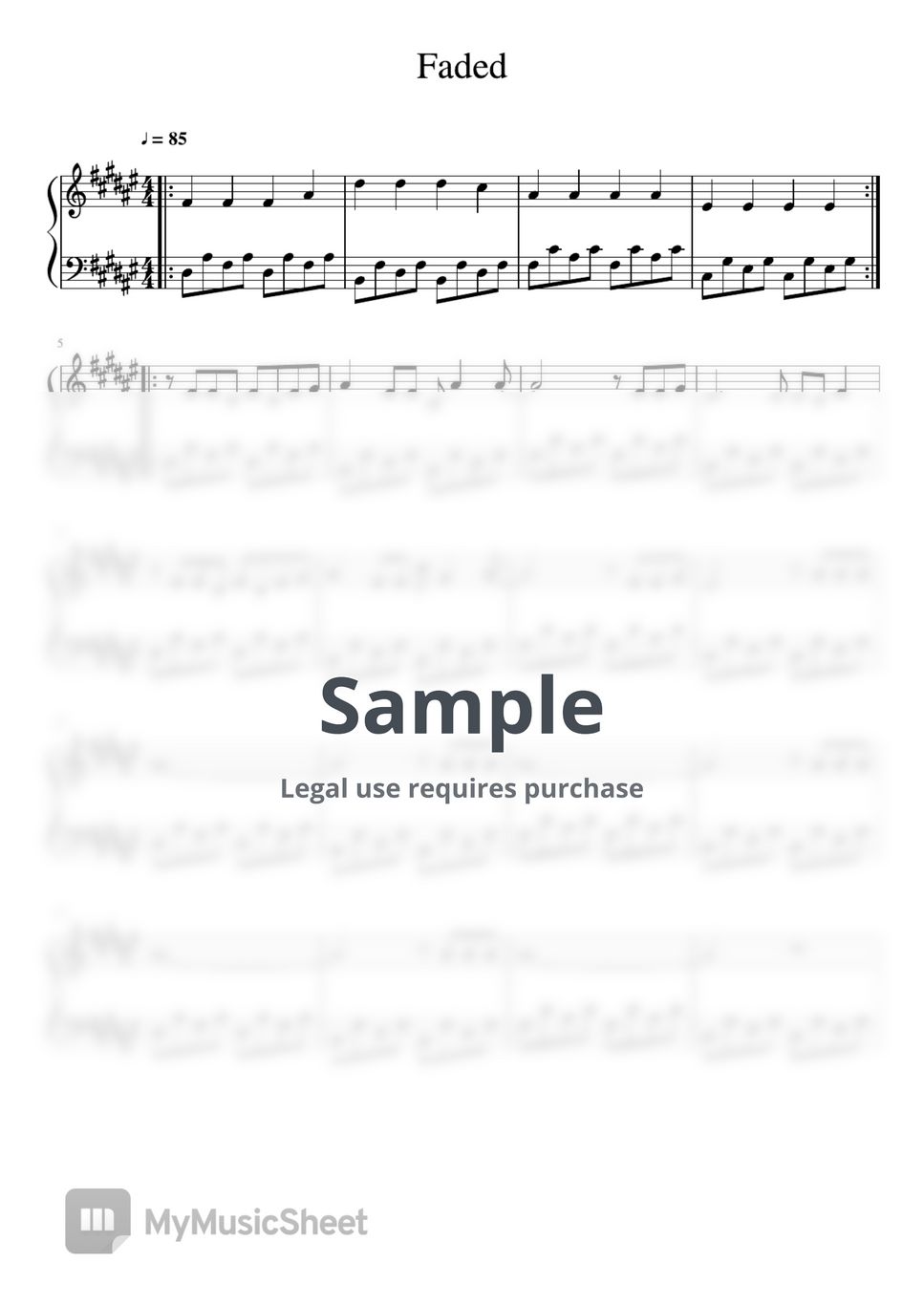 Alan Walker - Faded 악보 by Piano N
