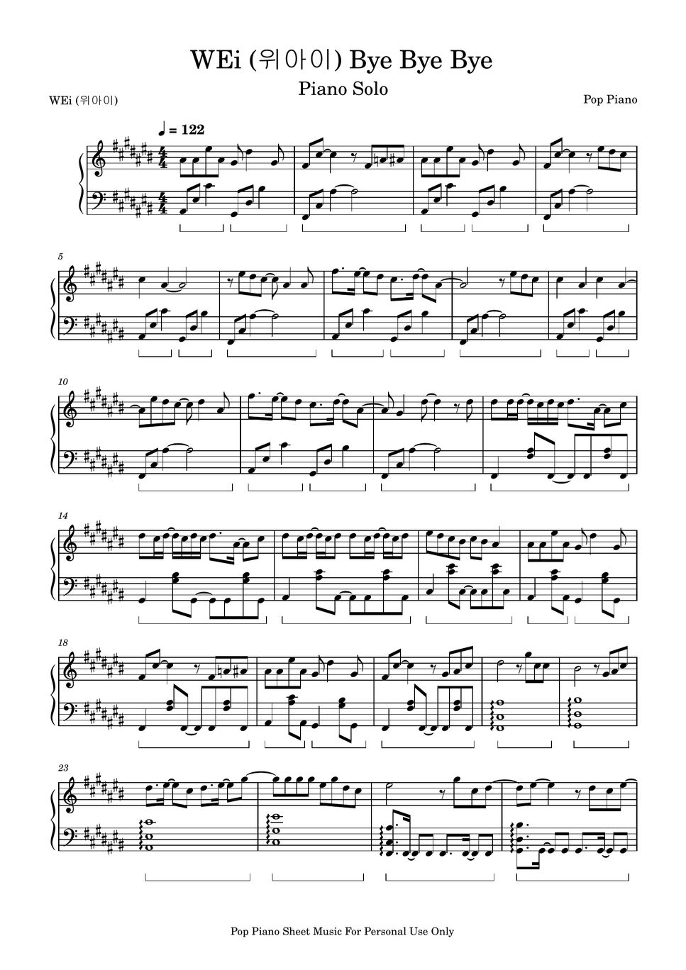 WEi (위아이) - Bye Bye Bye Sheet by Pop Piano