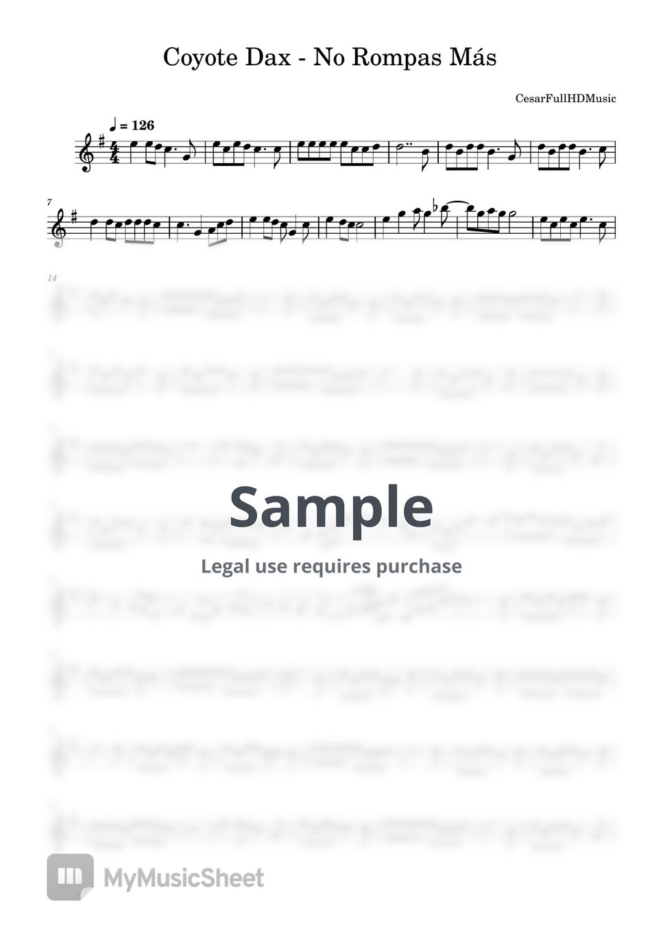 Coyote Dax - No Rompas Más Sheets
