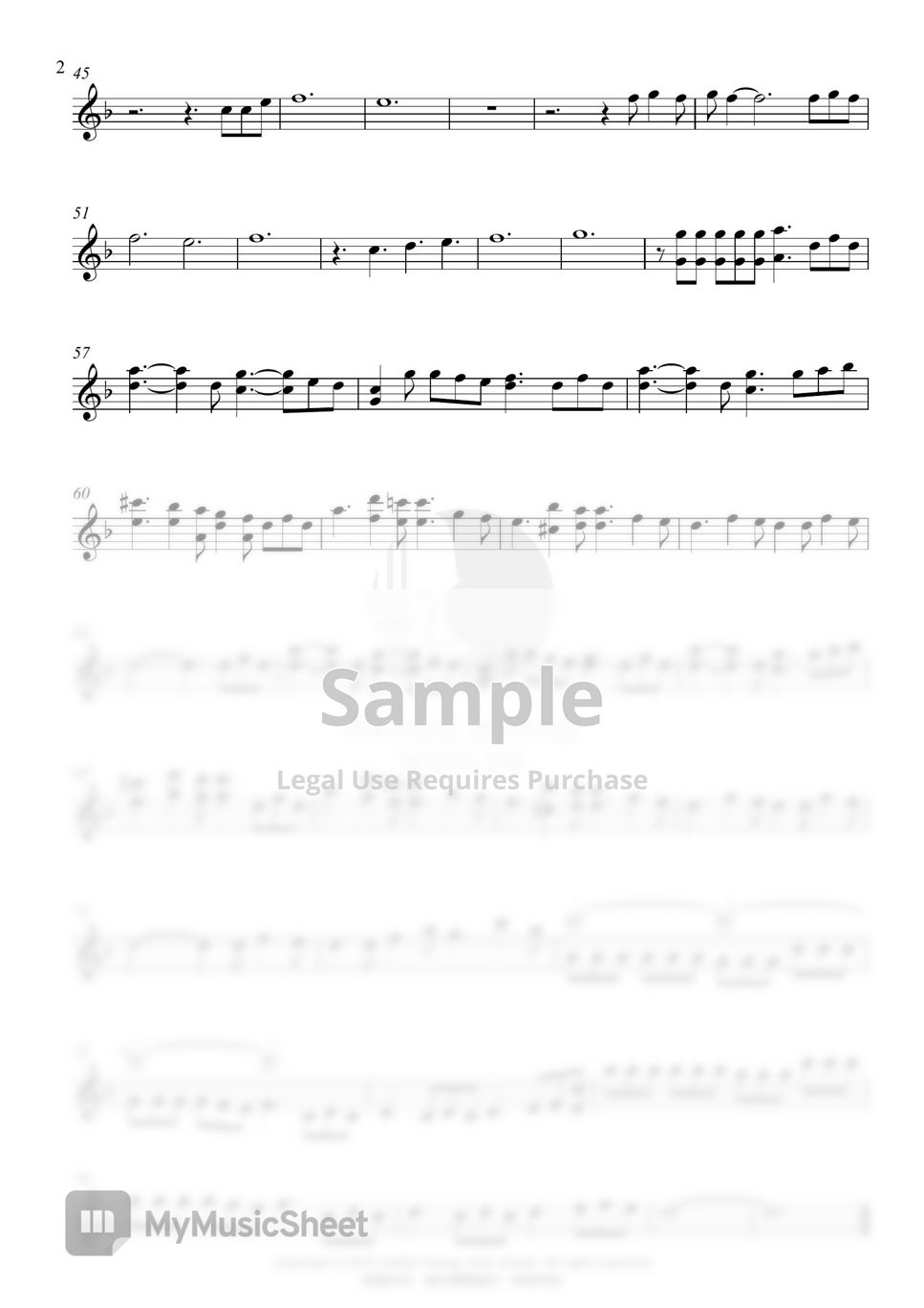 Aimer - Last stardust Sheets by Kathie Violin