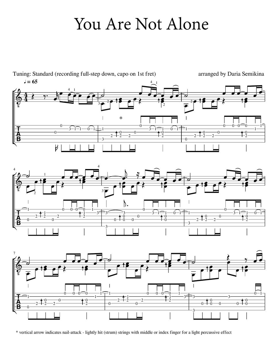 Michael Jackson - You Are Not Alone Notenblatt