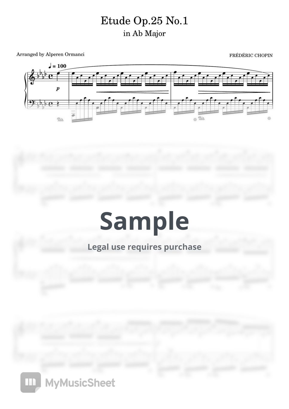 Frédéric Chopin - Etude Op.25 No.1 in Ab Major 악보 by Alperen Ormanci