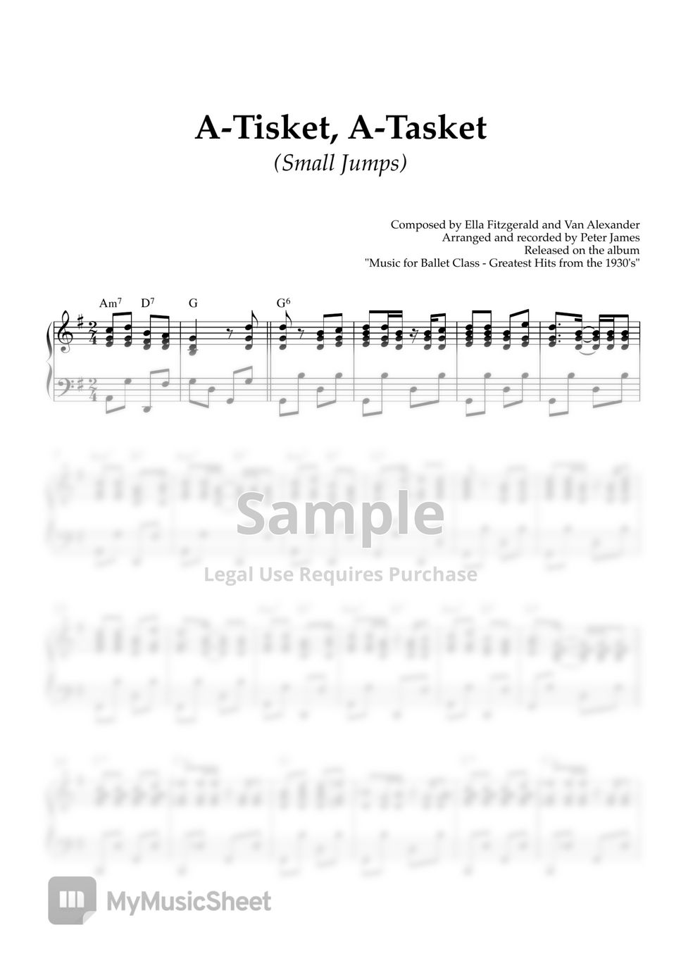Ella Fitzgerald - A-Tisket, A-Tasket (Small Jumps) 악보 by Peter James