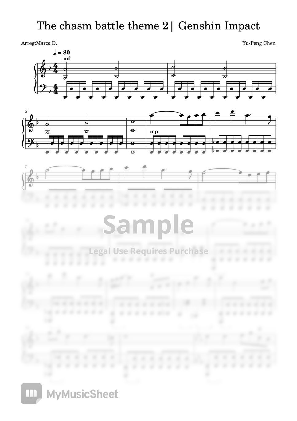 The chasm battle theme 2 | Genshin Impact (Marco D.) แผ่น by Marco D.