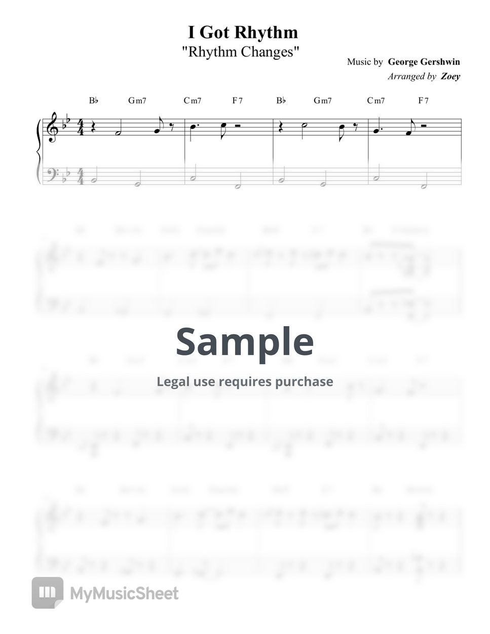 George Gershwin - I Got Rhythm Sheet Music by Zoey