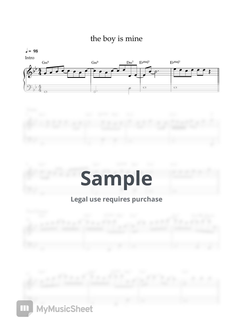 Ariana Grande - the boy is mine (EASY PIANO SHEET) Sheets by Pianella Piano