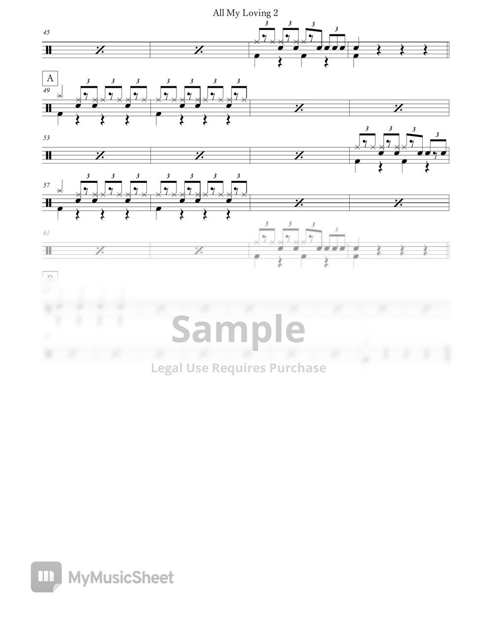 The Beatles - All My Loving Partition musicale by Arkadia Drums