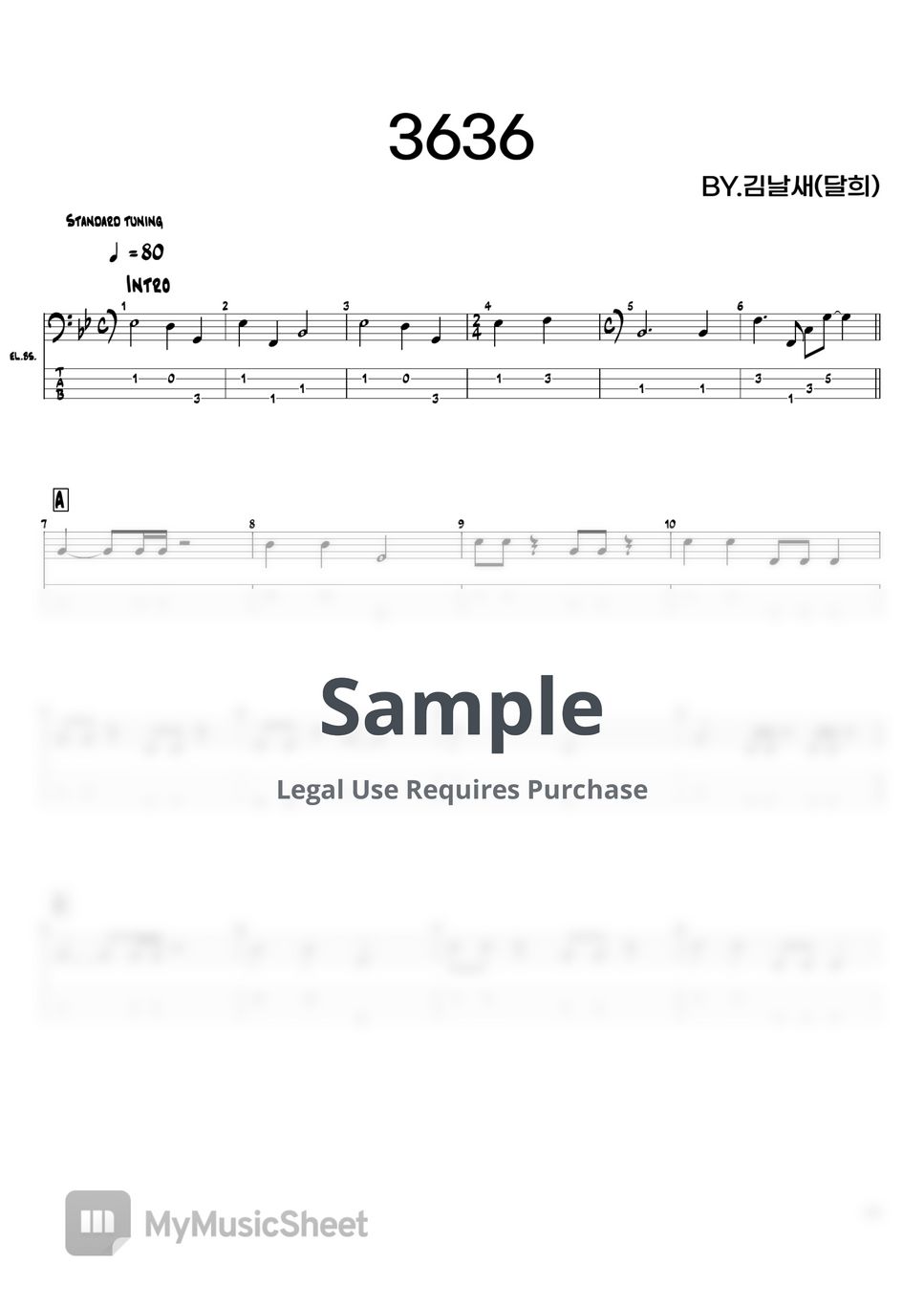 Aimyon - 3636 Tab + 1staff by 김날새