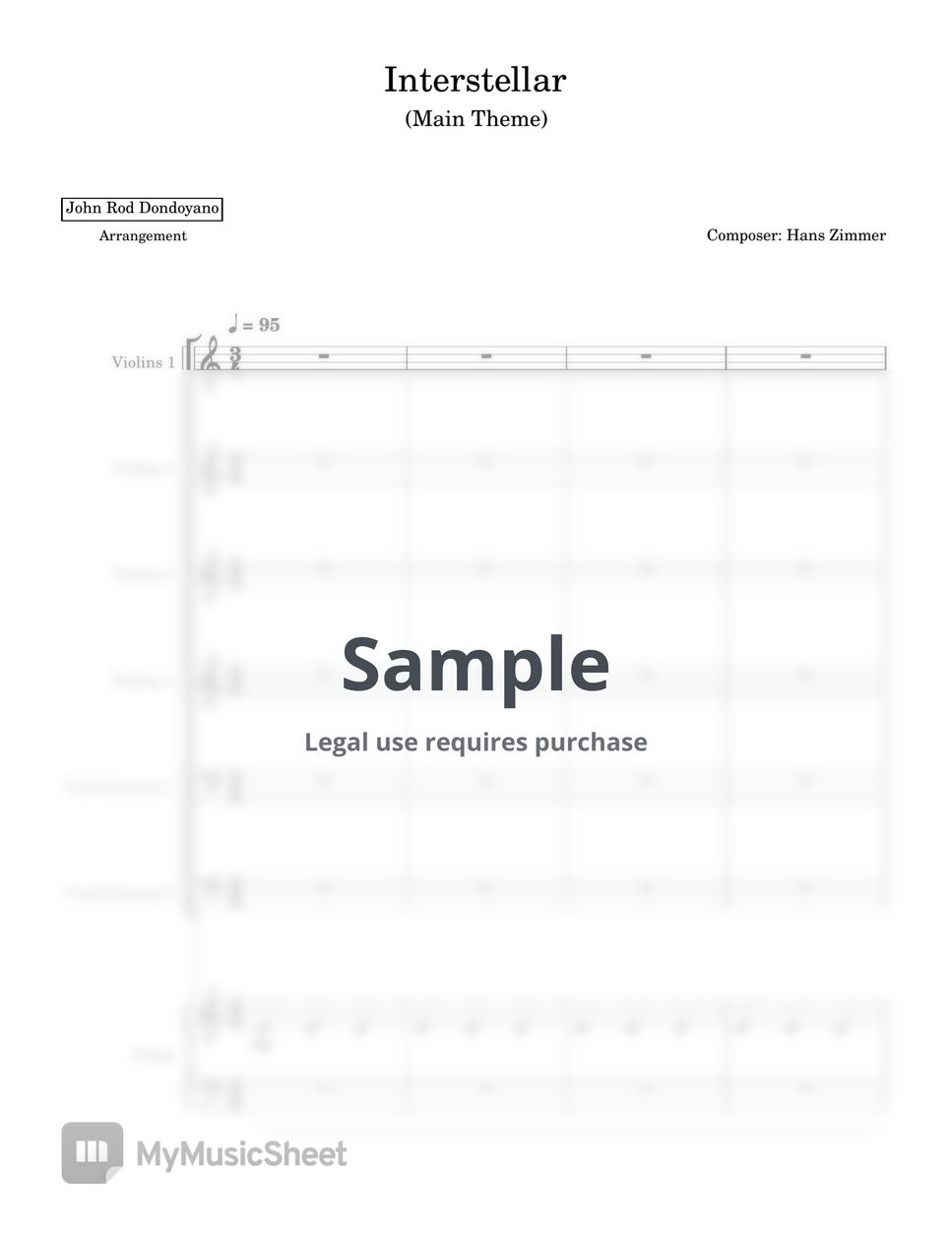 Hans Zimmer - Interstellar (Main Theme)(Orchestral) Sheets by John Rod ...