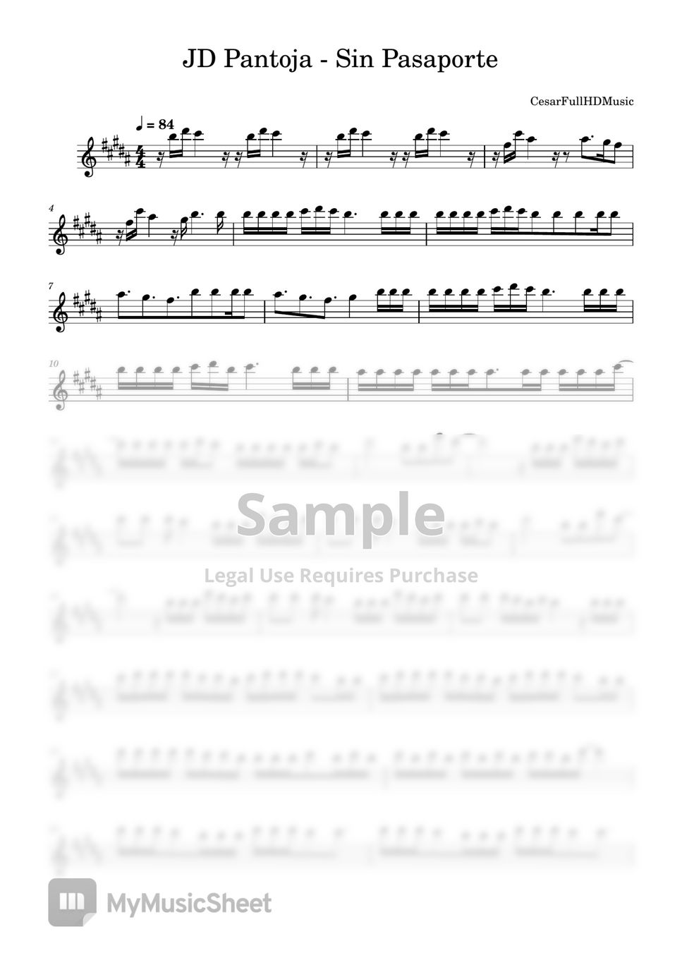JD Pantoja - Sin Pasaporte Sheet Music