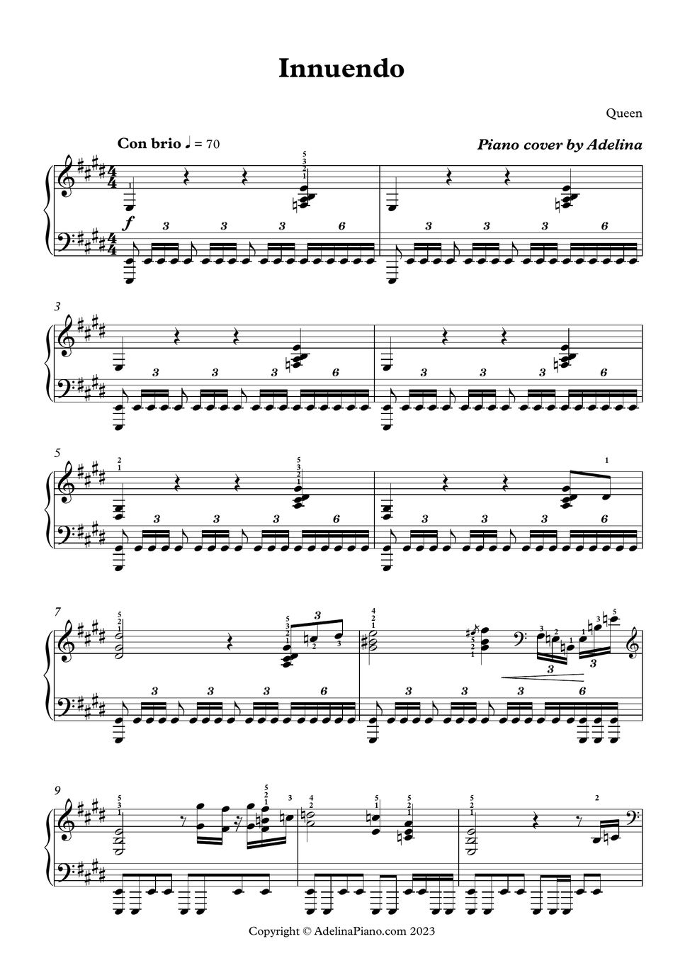 Queen - Innuendo Sheets by Adelina Piano