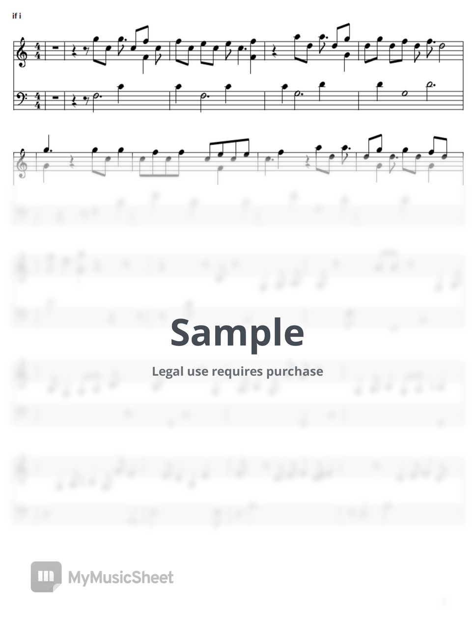 The Kings Affection OST - If I - Baek Ji Young (K-Drama) Sheet Music by ...