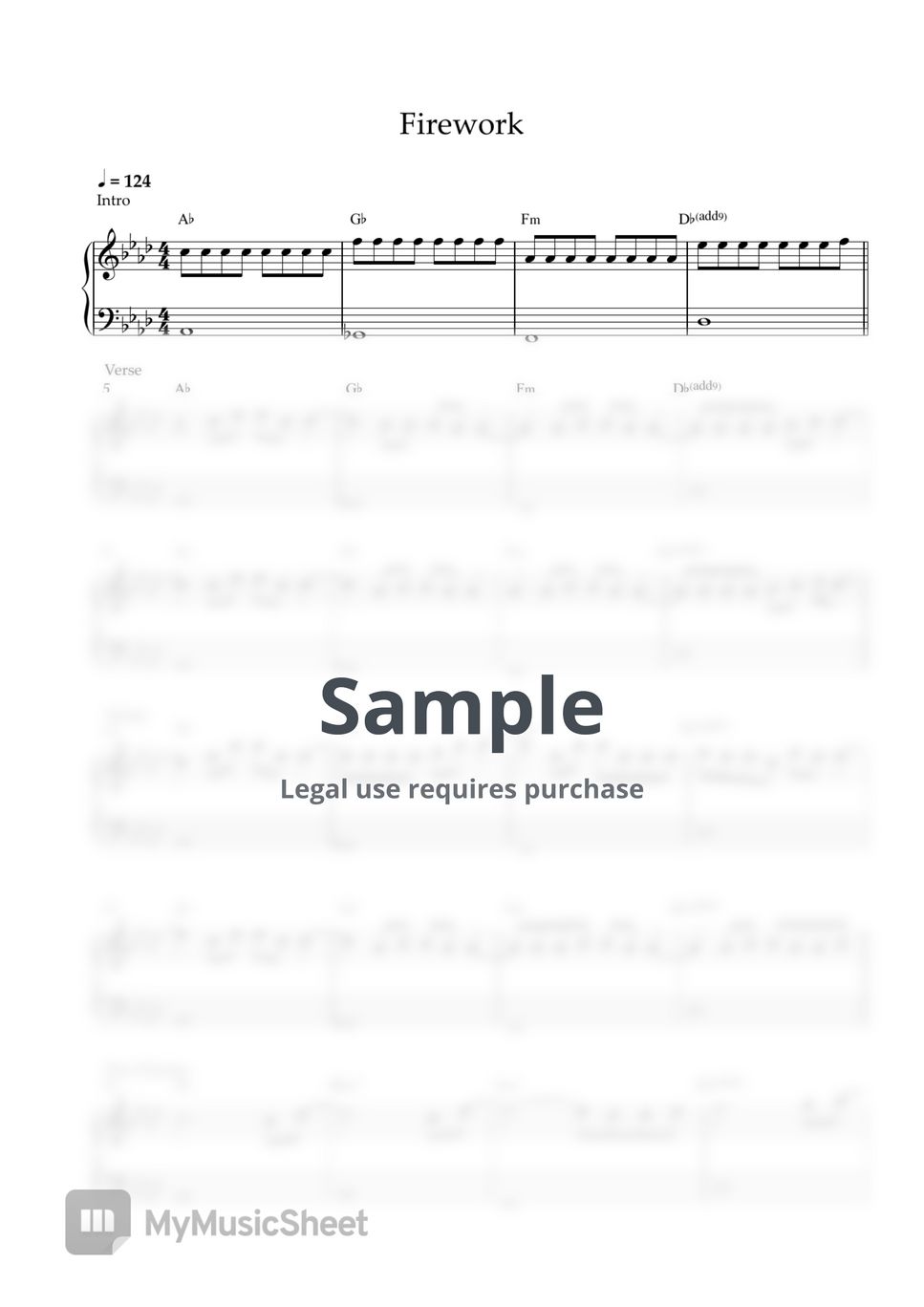 Katy Perry - Firework (EASY PIANO SHEET) โน้ตเพลง by PP