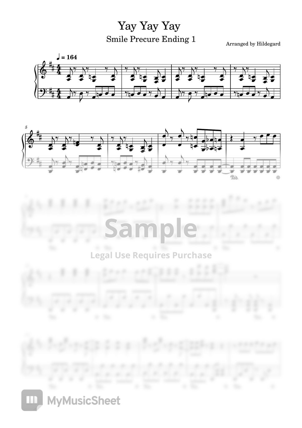 Smile Precure Ending 1 Short Ver - Takatori Hideaki - Yay! Yay! Yay! Sheets by Hildegard