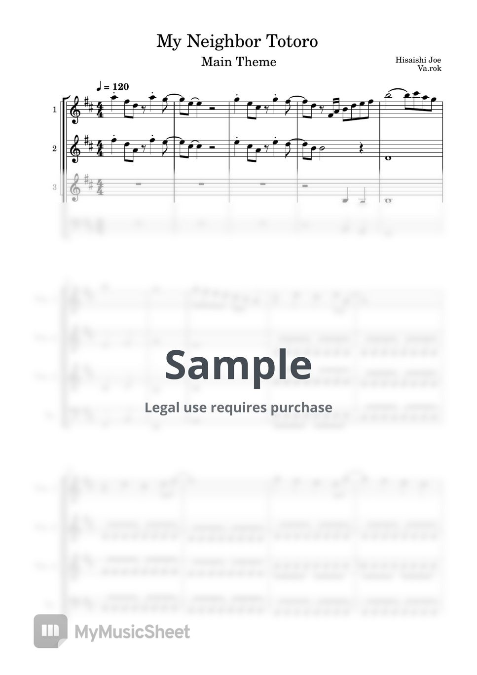 히사이시 조 - 이웃집 토토로 메인테마 / My Neighbor Totoro Main Theme Sheet Music by varok