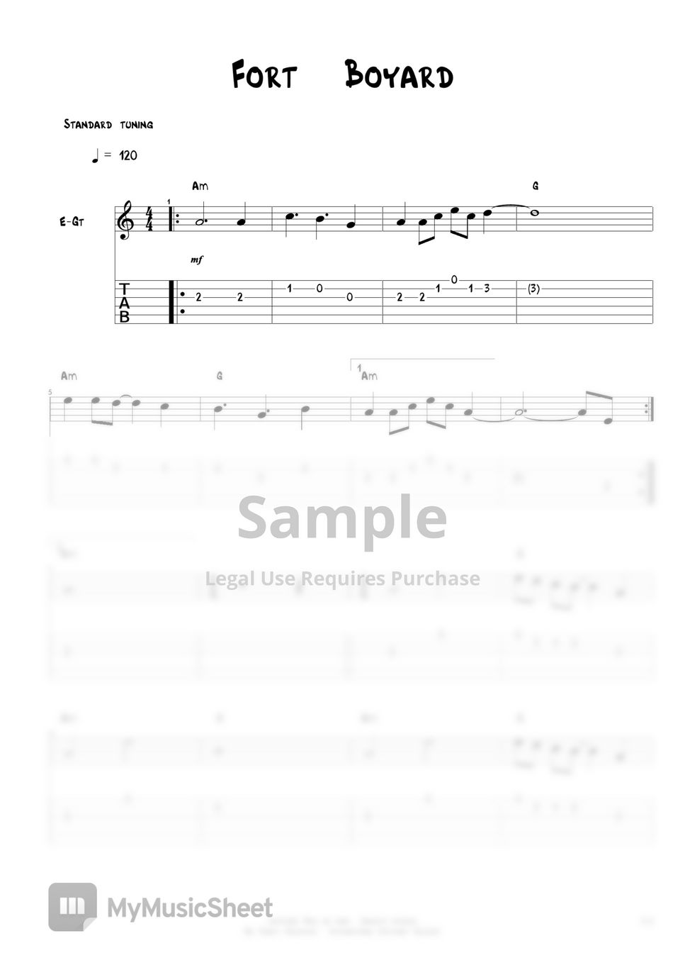 Paul Koulak - Fort Byard Tab + 1staff by Mélodie et accords pour ...