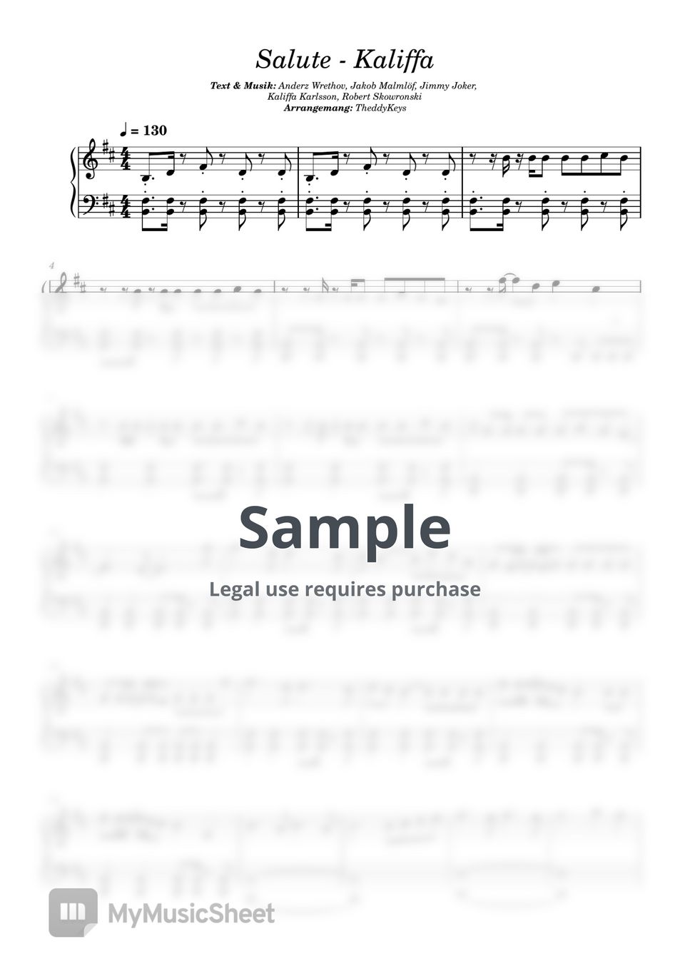 Kaliffa - Salute Sheets by TheddyKeys