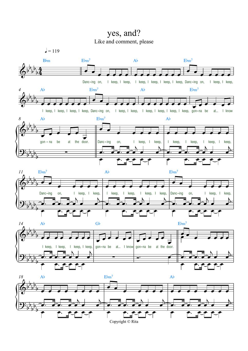 Ariana Grande - yes and? Sheets by Rita B