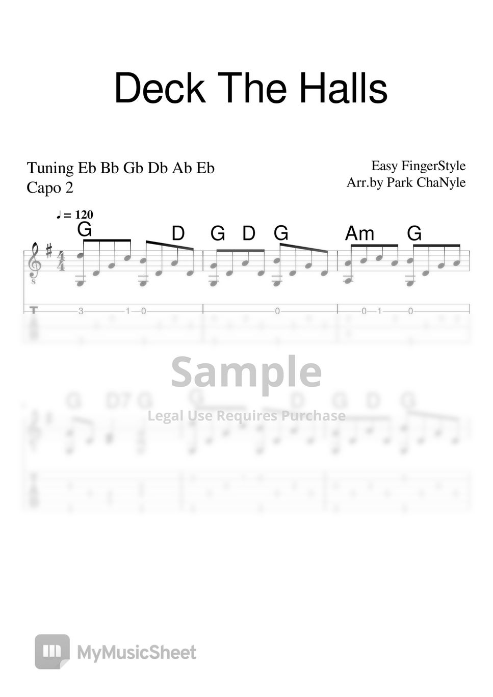 Thomas Oliphant - Deck the halls (Christmas songs) Tab + 1staff by Easy ...
