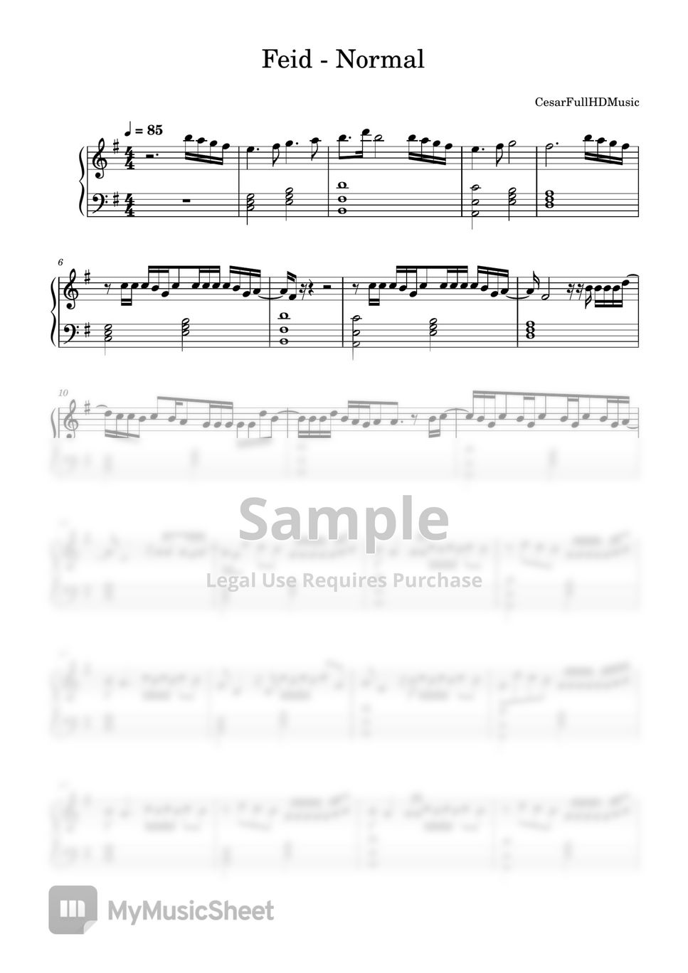 Feid - Normal Partitur