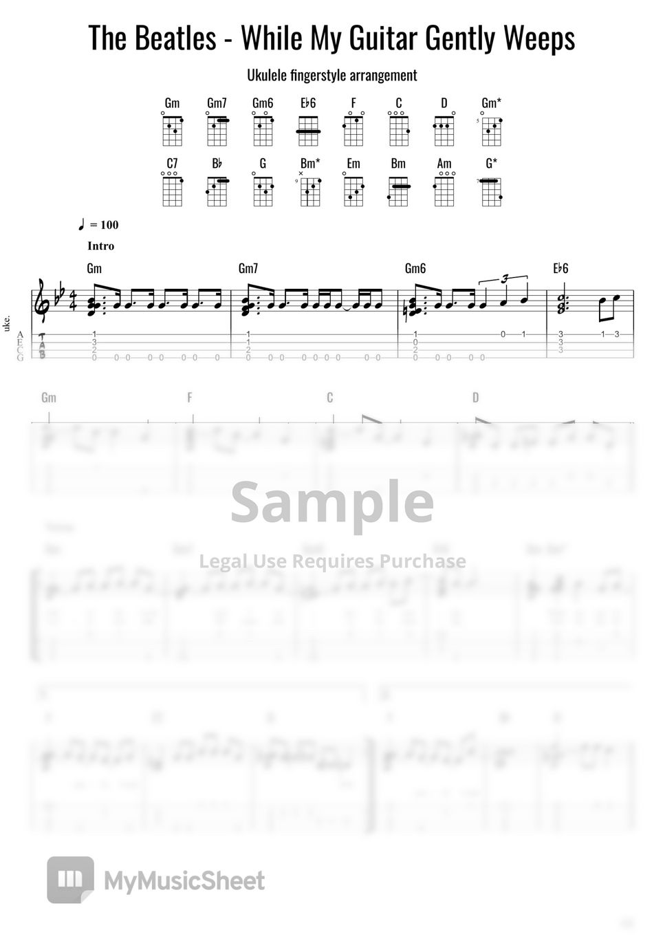 George Harrison - While My Guitar Gently Weeps (Fingerstyle) 曲谱 by ...