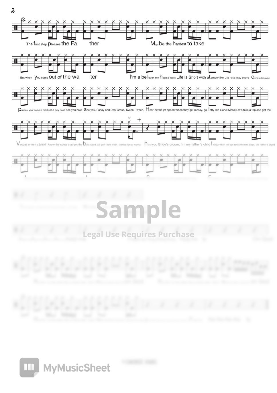 Justin Bieber - Holy (Feat. Chance The Rapper) Sheet by Gwon's DrumLesson