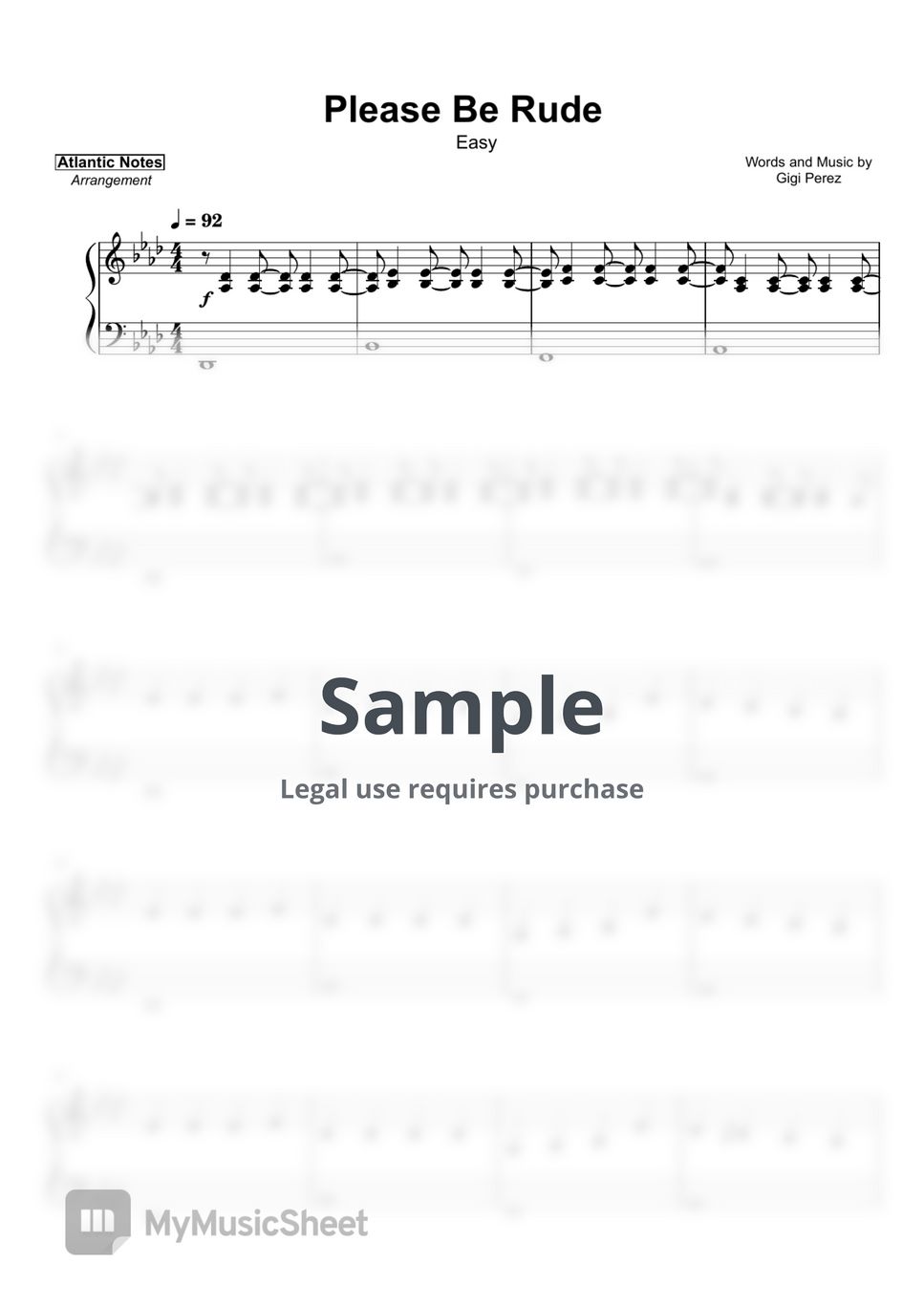 Gigi Perez - Please Be Rude 악보 by Atlantic Notes