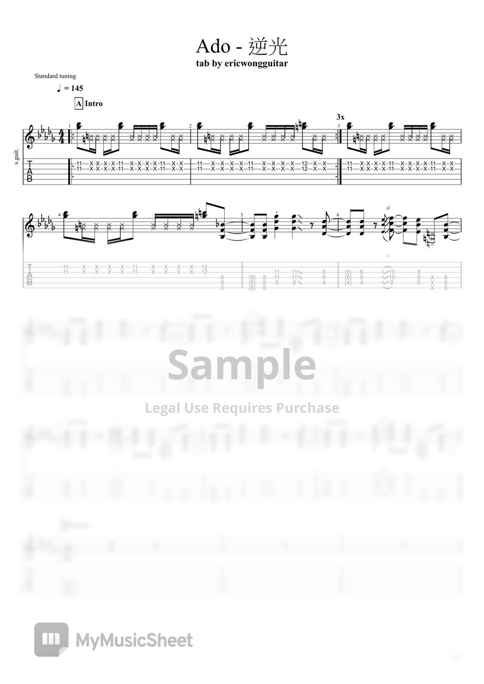 Ado - 逆光 Sheet Music by Ado