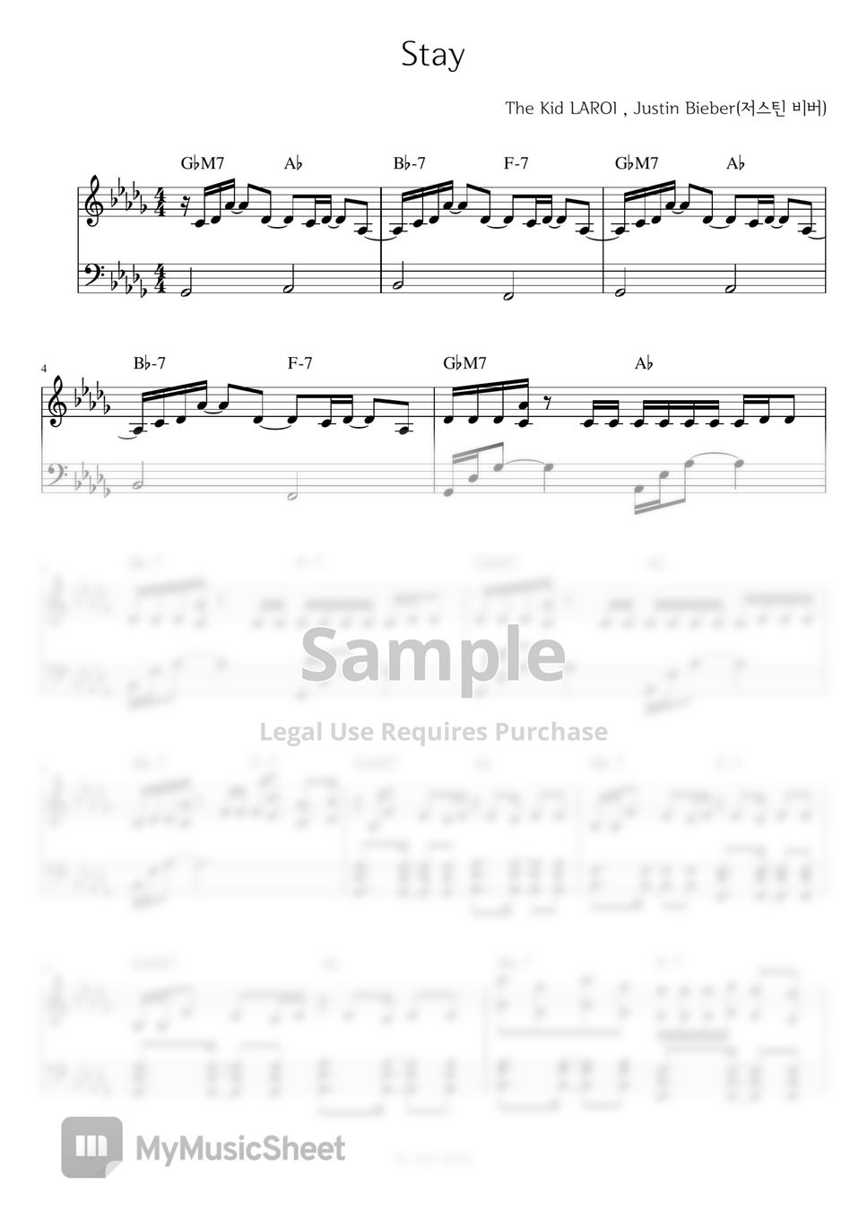 The Kid LAROI, Justin Bieber - stay Sheets by hannyat