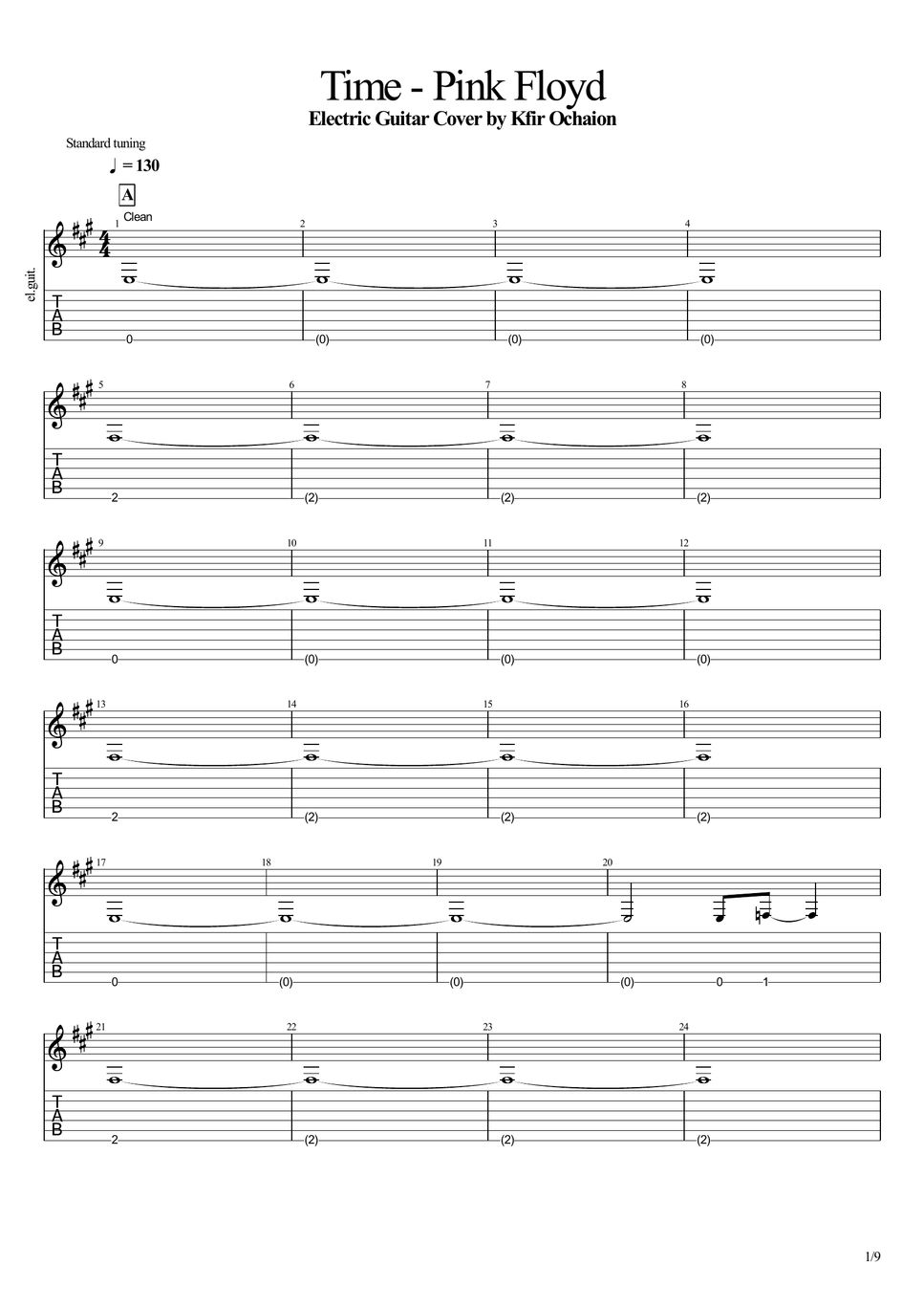 Pink Floyd - Time Sheets by Kfir Ochaion