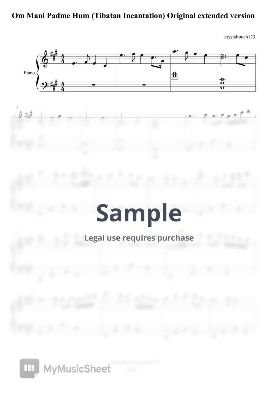 Om Mani Padme Hum piano (original extended version) - 六字大明咒原版(唵嘛呢叭咪吽)Om ...