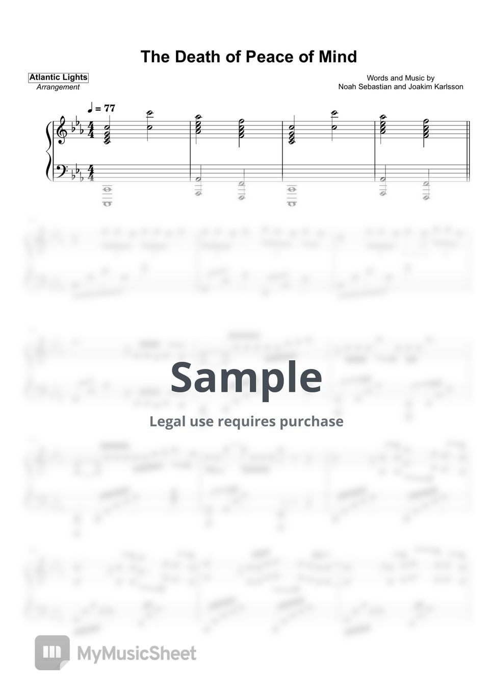 Bad Omens - The Death Of Peace Of Mind Sheet Music by Atlantic Lights