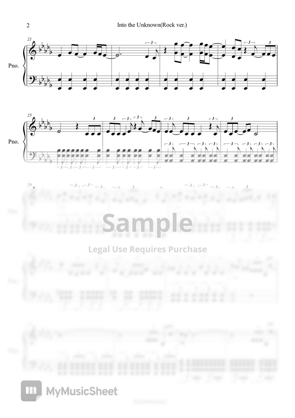 frozen 2 - Into the Unknown(Rock ver.) Sheet by berryberrymusic