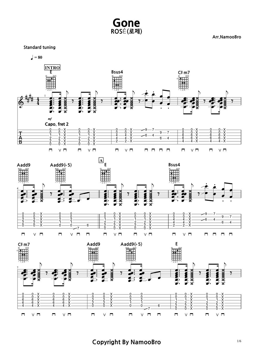 ROSÉ_로제 - Gone Sheets by NamooBro