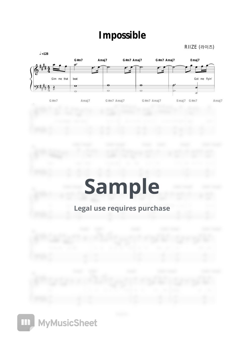 RIIZE (라이즈) - Impossible (Easy ver.) Sheets by Dopiano